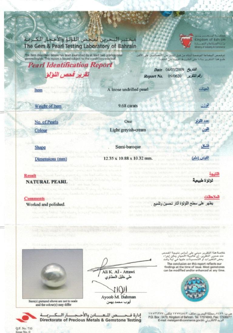 Certified Natural Bahraini Pearl and Marquise Rubies 18k Gold Brooch ...