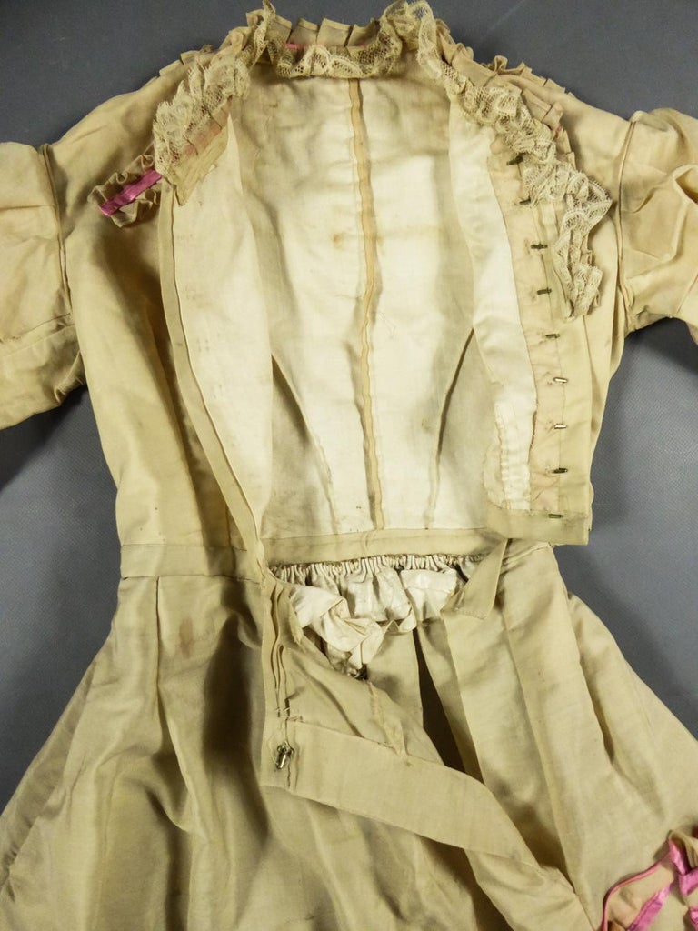 A Challis and Taffeta Bustle Cage Fashion Dress - France circa 1880 at ...