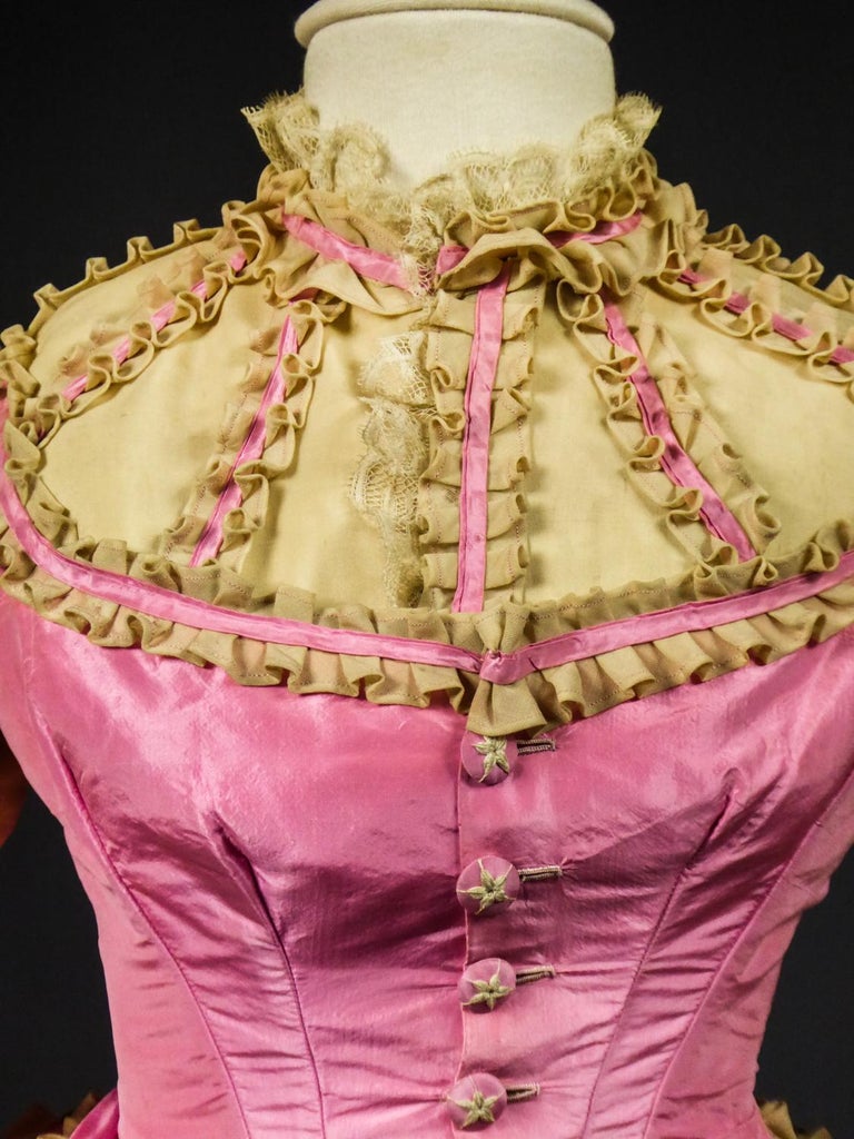 A Challis and Taffeta Bustle Cage Fashion Dress - France circa 1880 at ...