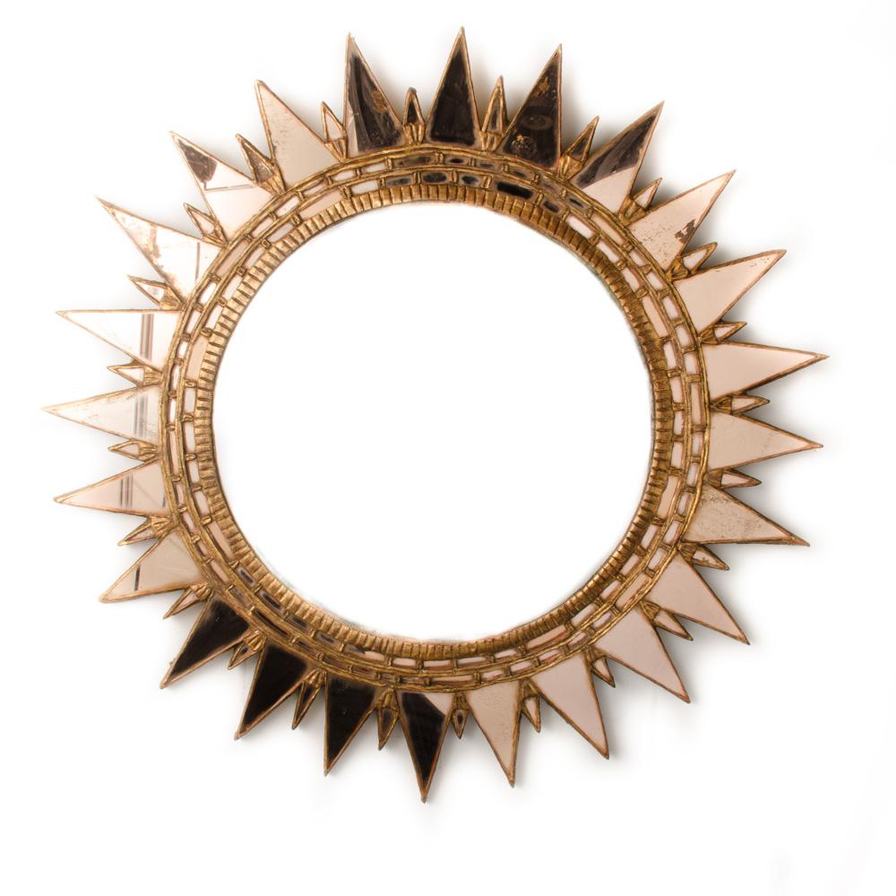 Champagne Colored Starburst Mirror in the Manner of Line Vautrin ...