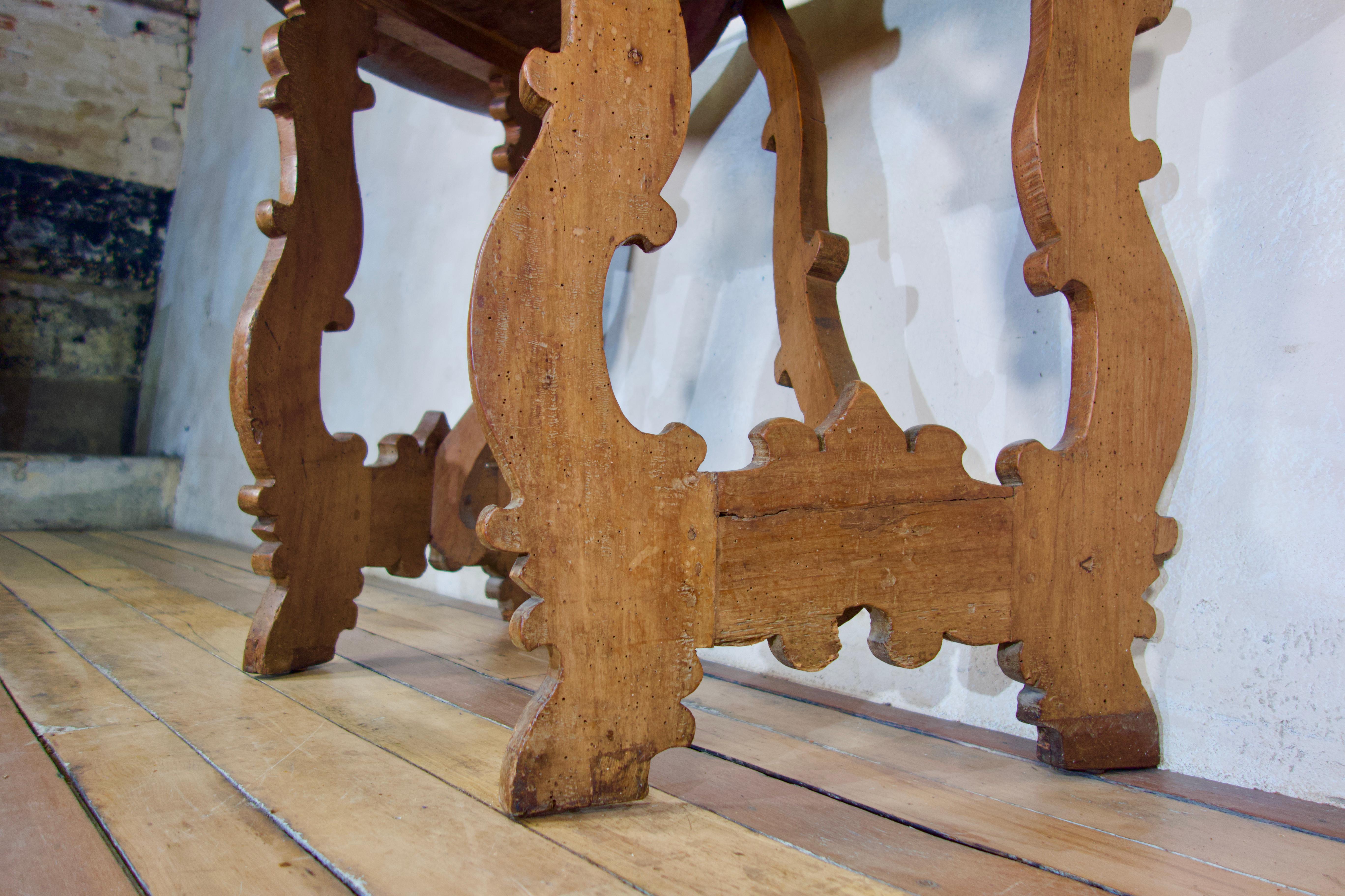 An 18th Century Italian Demi lune Lyre Leg Console Table at 1stDibs