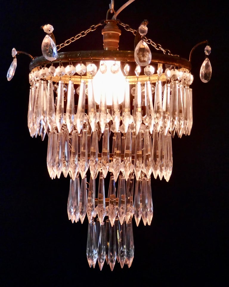 Charming Art Deco 4-Tier Waterfall Pendant Chandelier at 1stDibs