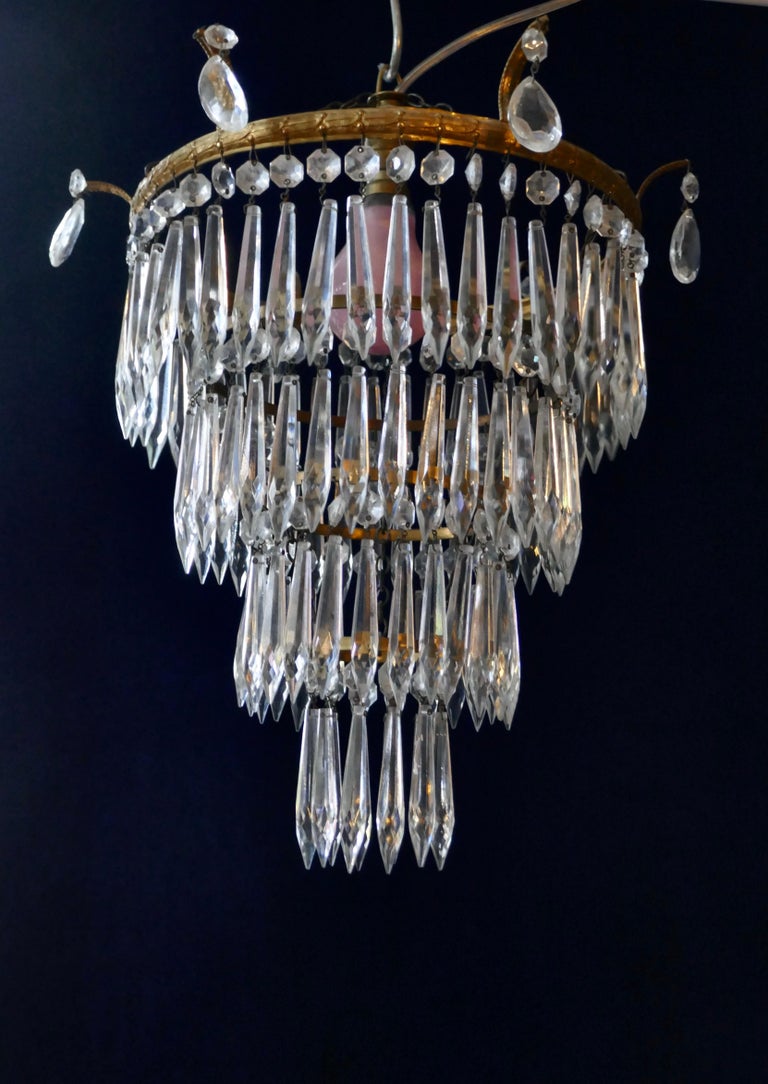Charming Art Deco 4-Tier Waterfall Pendant Chandelier at 1stDibs