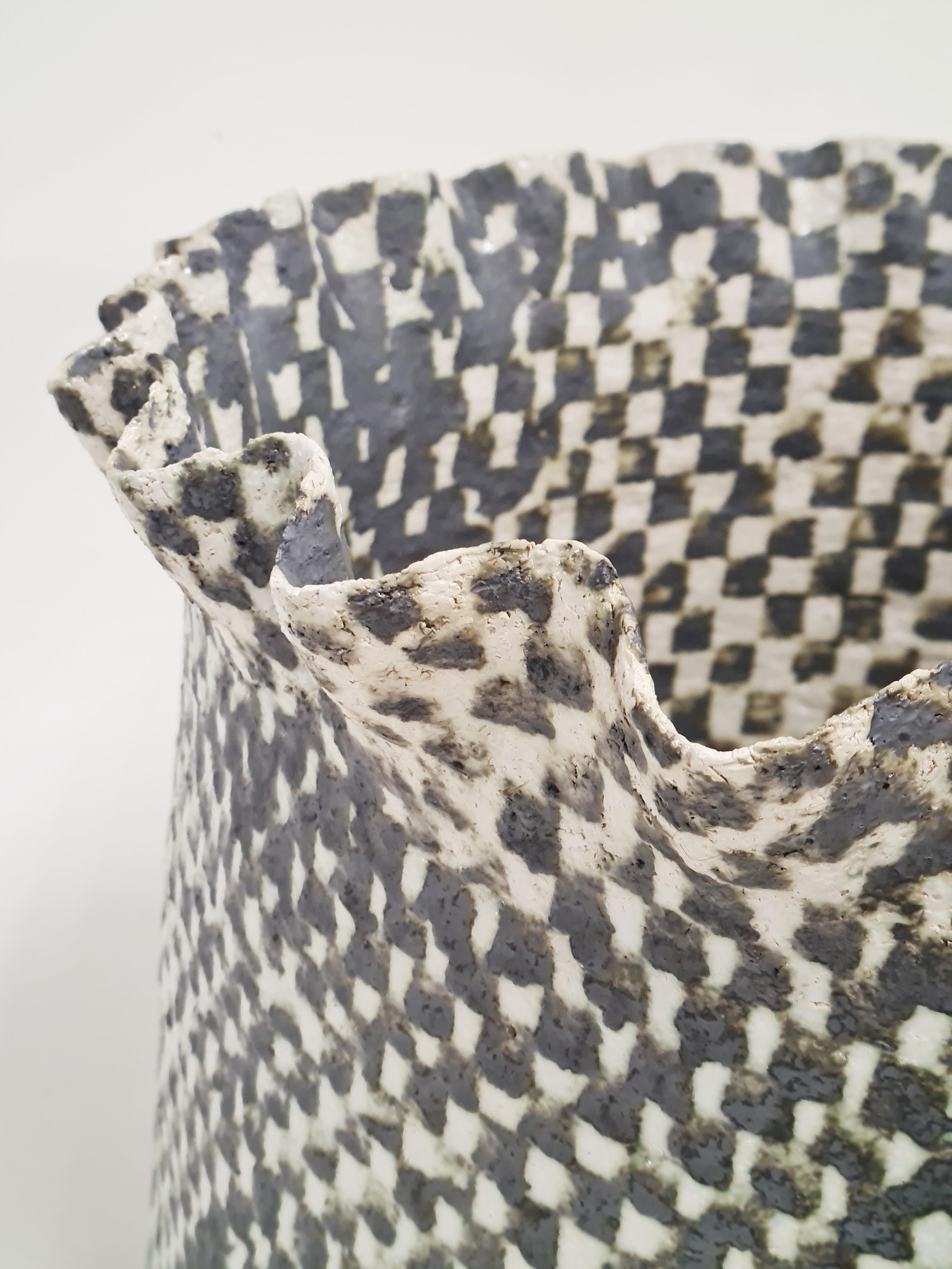 Checkered Basket, The Forest Series 1, Ceramic Art Piece, Kati Tuominen ...