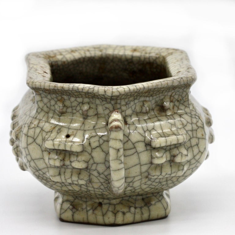 Chinese Glazed Censor of Bombe Form For Sale at 1stDibs