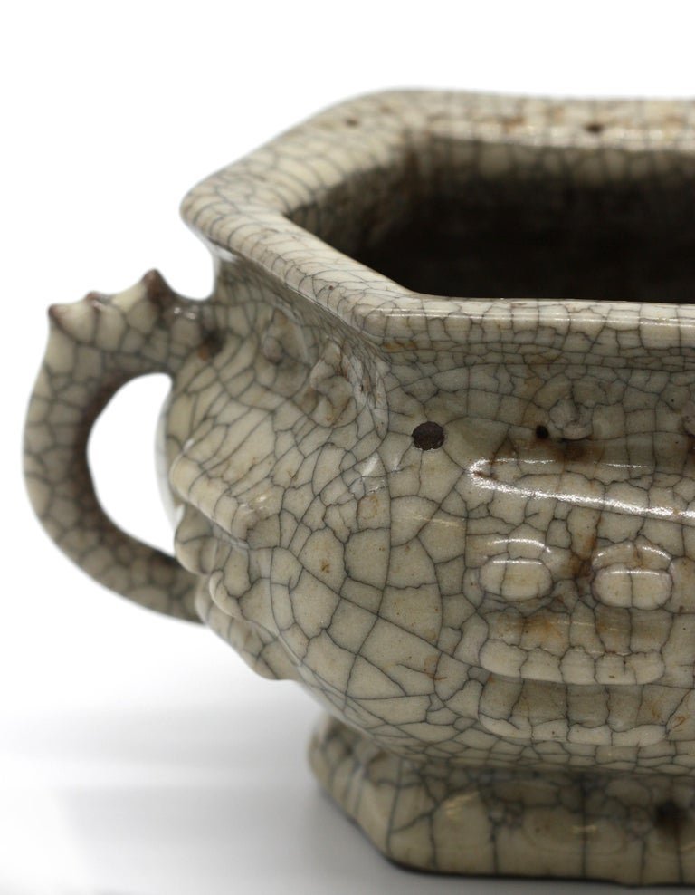 Chinese Glazed Censor of Bombe Form For Sale at 1stDibs