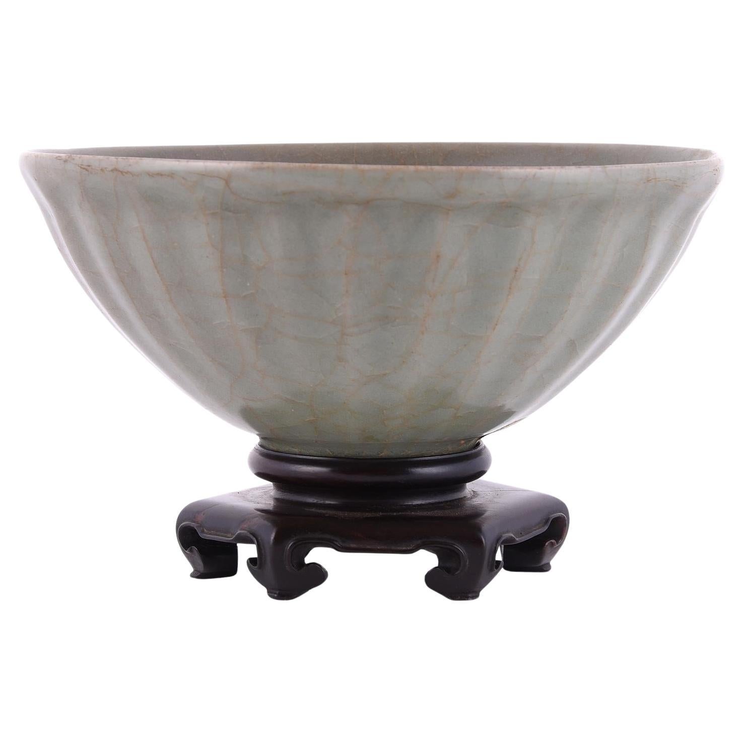 A Chinese 'Longquan' celadon-glazed 'lotus' bowl, Song Dynasty For Sale at 1stDibs