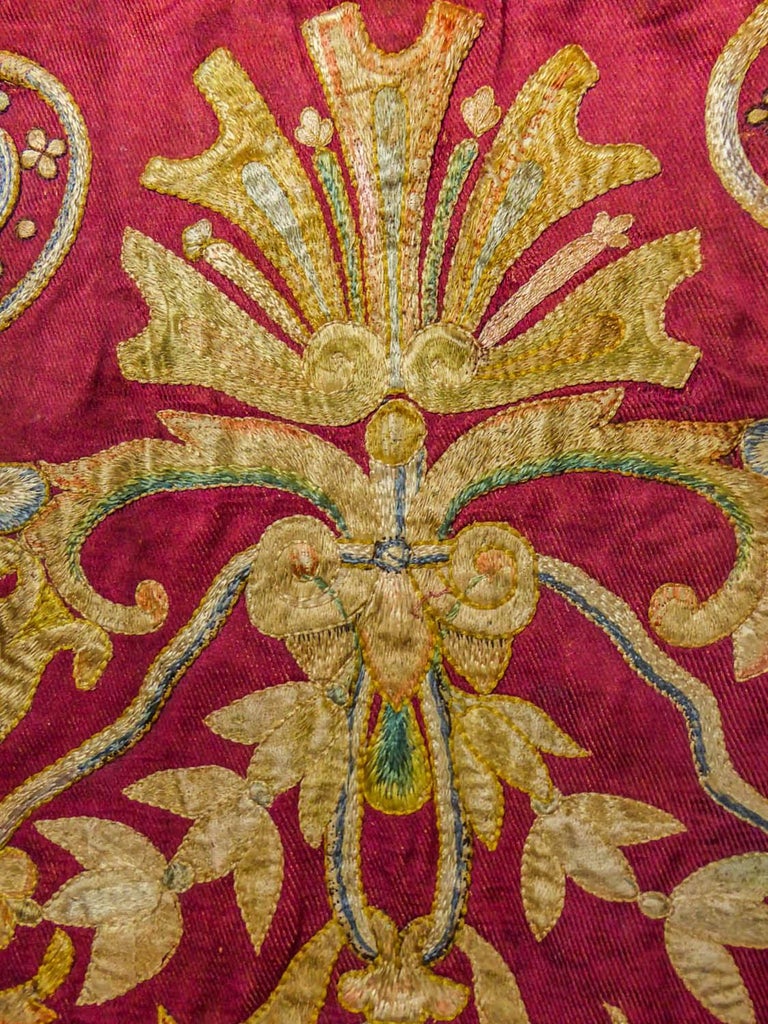 A Chinoiserie Embroidered And Appliqué Hanging Tapestry - France - Late ...