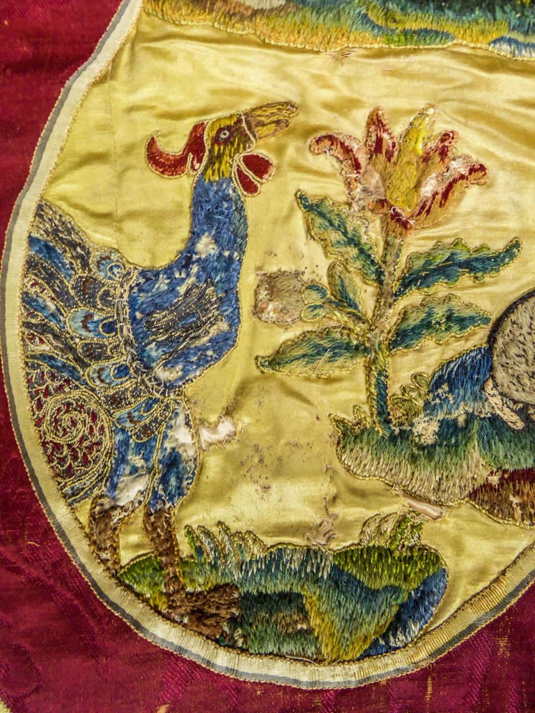 A Chinoiserie Embroidered And Appliqué Hanging Tapestry - France - Late ...