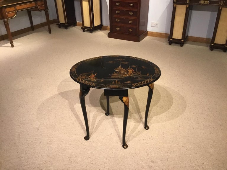 Chinoiserie Lacquered 1920s Drop Leaf Table at 1stDibs