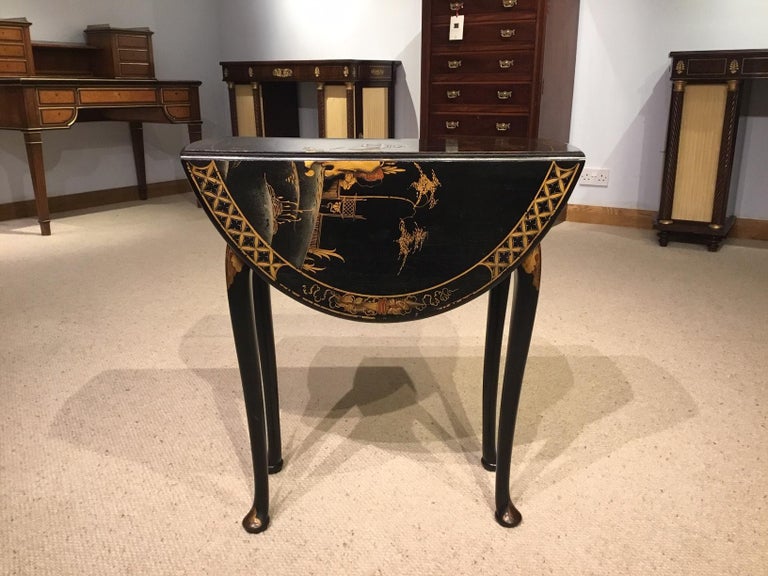 Chinoiserie Lacquered 1920s Drop Leaf Table at 1stDibs