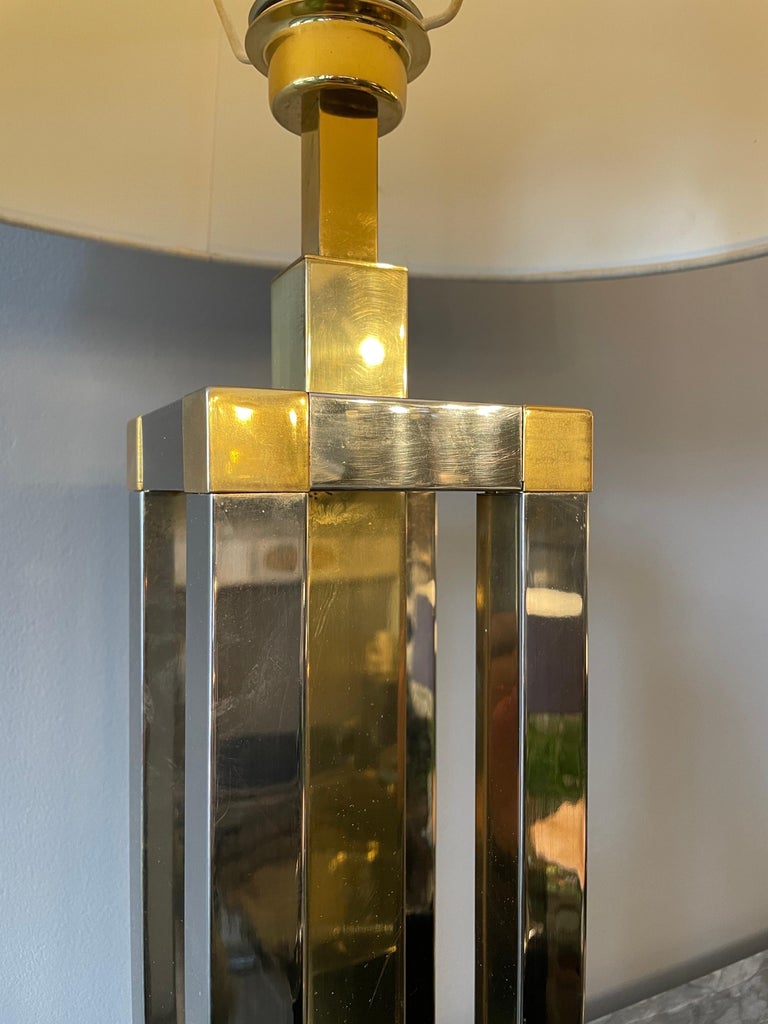 Chrome and Brass Willy Rizzo Table Lamp For Sale at 1stDibs