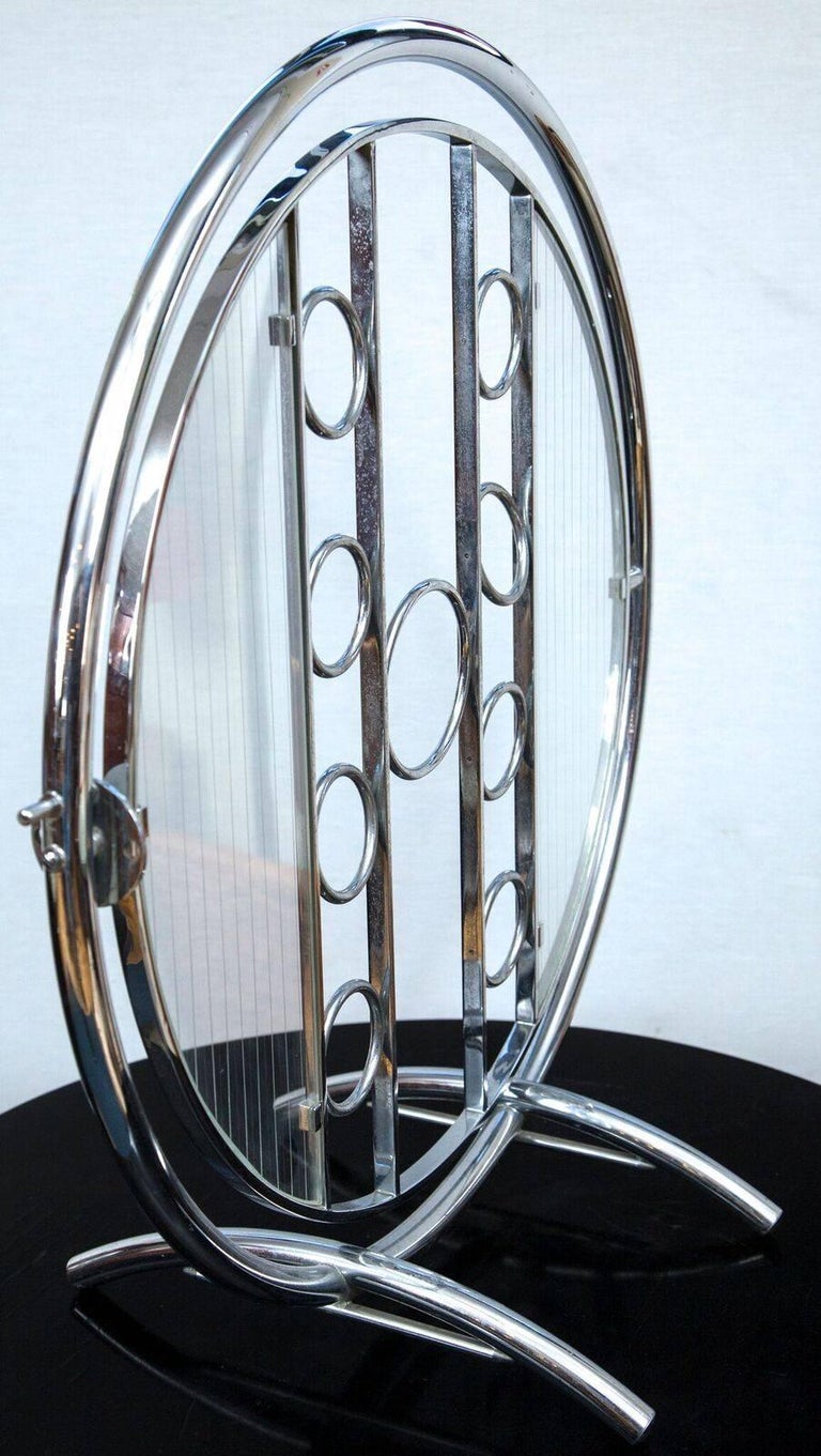 Chrome Art Deco Gyroscopic Tilt-Top Cocktail Table at 1stDibs