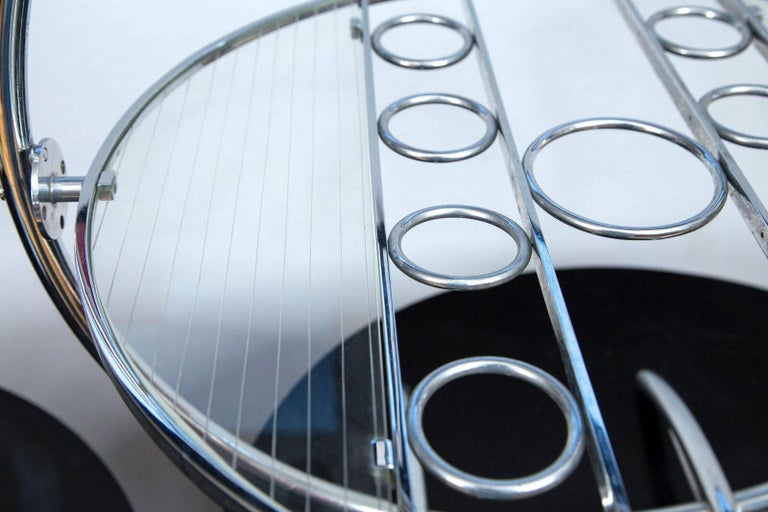 Chrome Art Deco Gyroscopic Tilt-Top Cocktail Table at 1stDibs