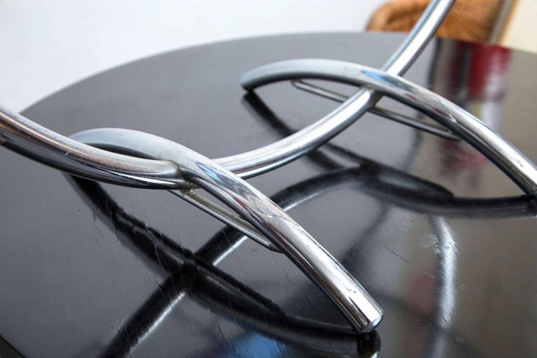 Chrome Art Deco Gyroscopic Tilt-Top Cocktail Table at 1stDibs