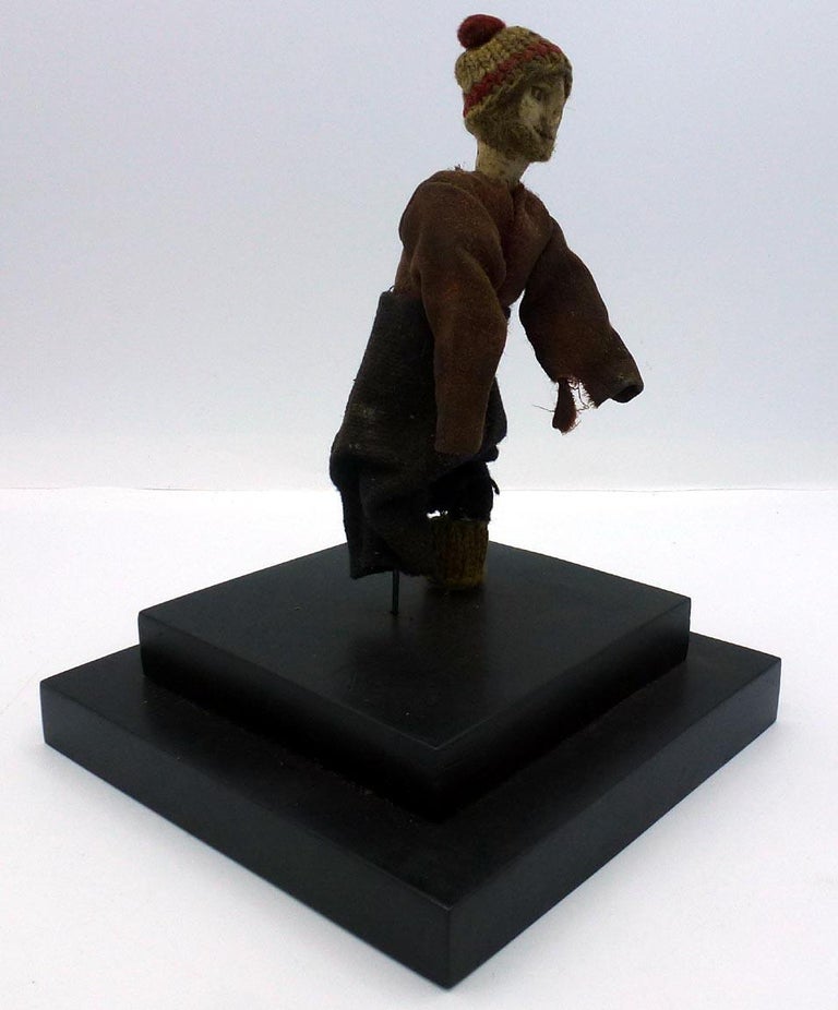 Circa 1910 Hand Carved Folk Art Man with Beard, Heavy Coat and Hat For ...