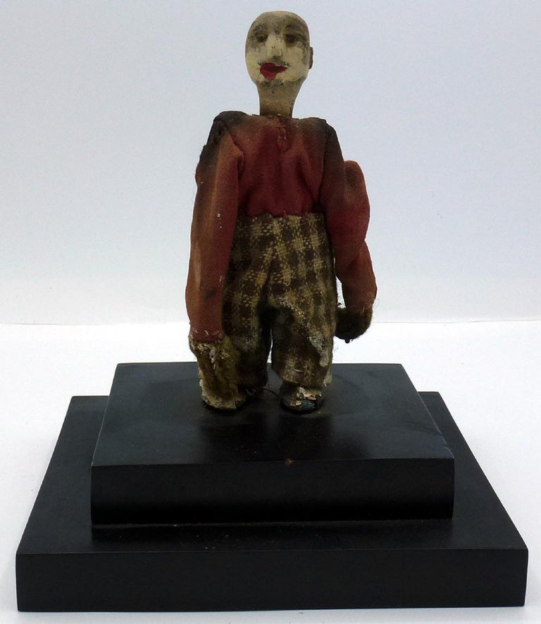 circa 1910 Hand Carved Folk Art Man with Red Shirt, from a Logging ...