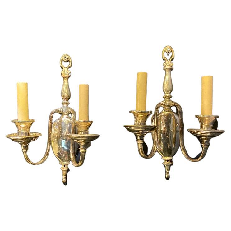 A circa 1920's silver plated Caldwell sconces. For Sale at 1stDibs