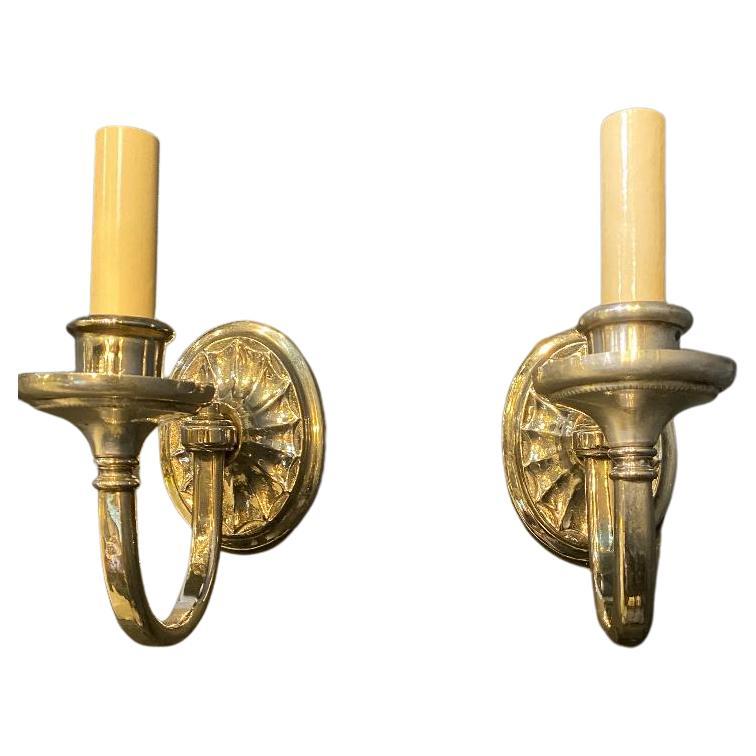 A circa 1920's silver plated Caldwell sconces For Sale at 1stDibs