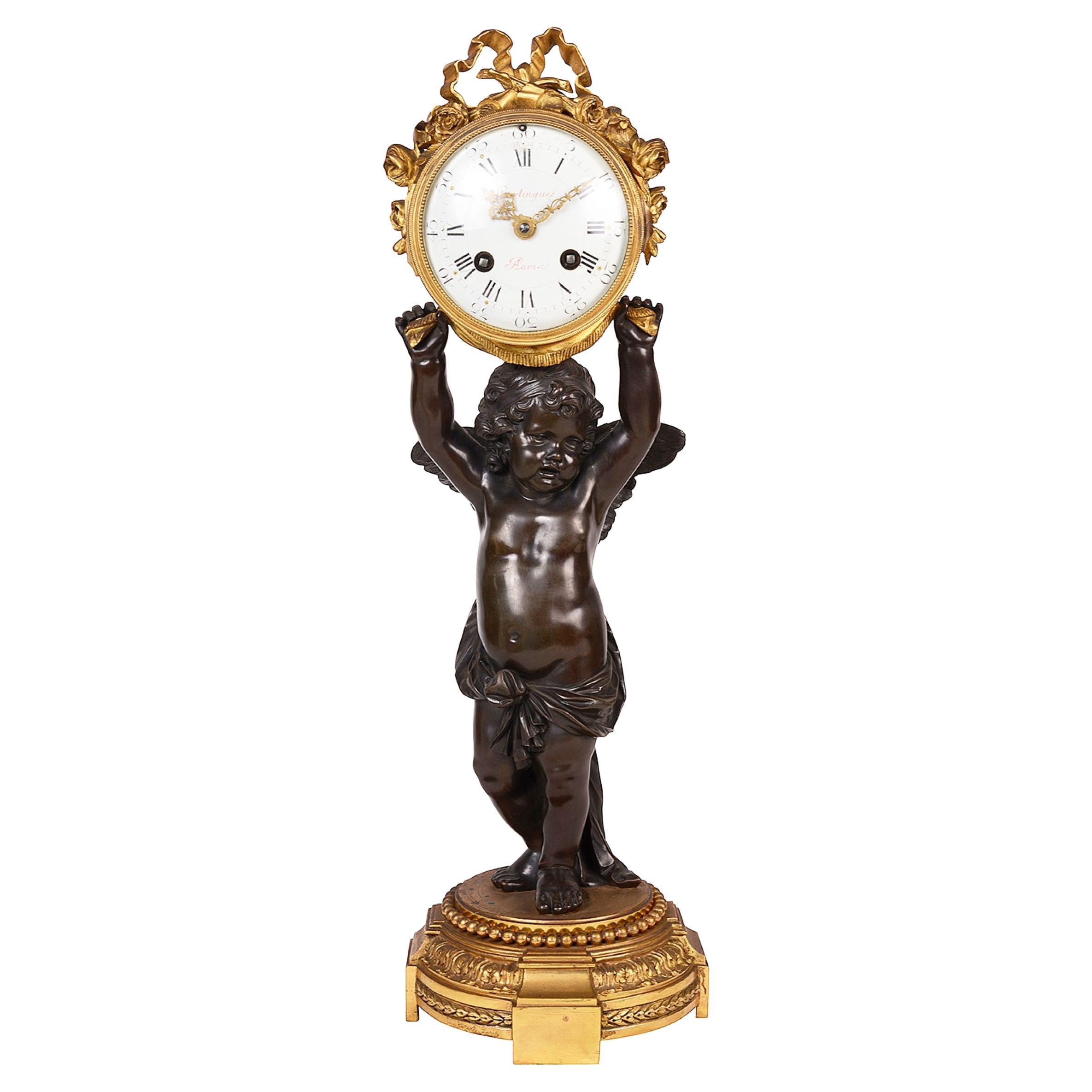 Victorian Walnut Cased Striking Mantel Clock For Sale at 1stDibs ...
