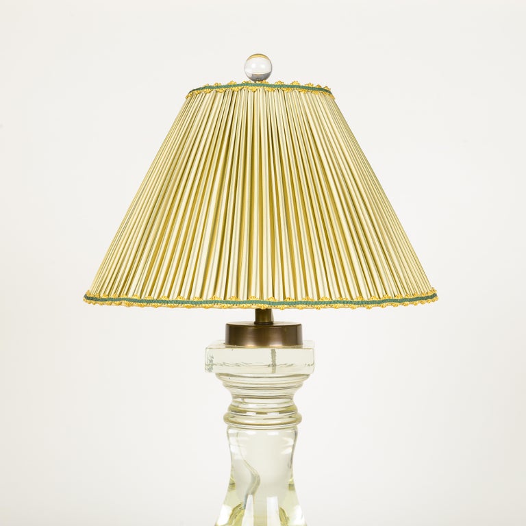 Clear Glass Balustrade-Form Table Lamp For Sale at 1stDibs