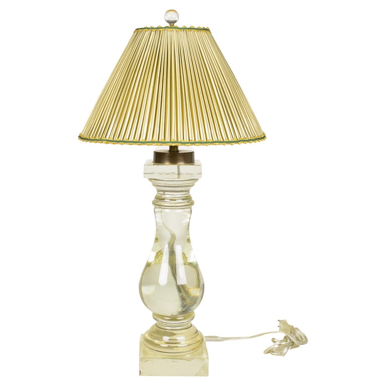 Clear Glass Balustrade-Form Table Lamp For Sale at 1stDibs