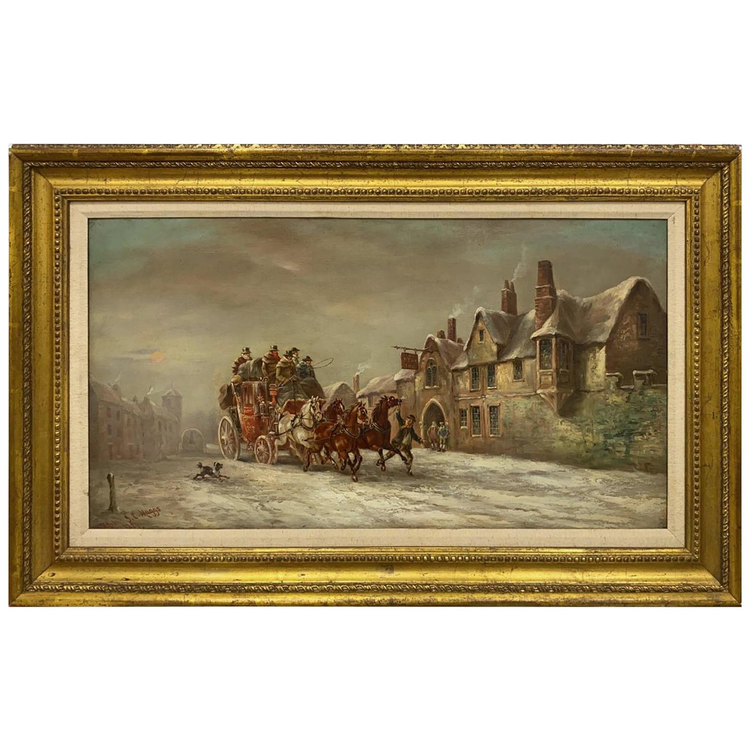 'A Coach in the Snow Outside an Inn' by John Charles Maggs, English ...