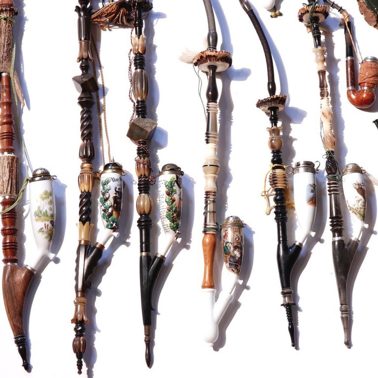 Collection of 13 Traditional German Porcelain Tobacco Pipes For Sale at ...