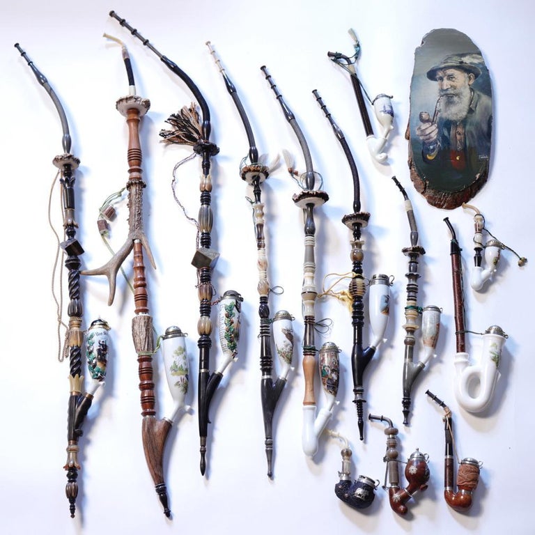 Collection of 13 Traditional German Porcelain Tobacco Pipes For Sale at ...