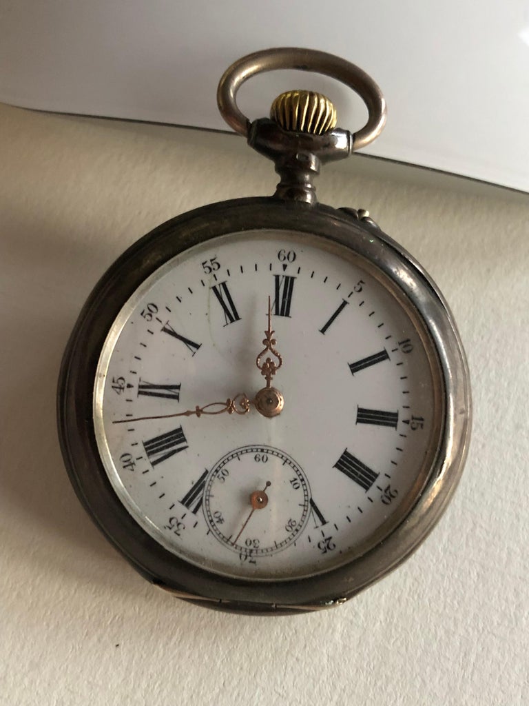 Collection of 4 Pocket Breguet Silver, Gold Watches, Enamel Pearls ...