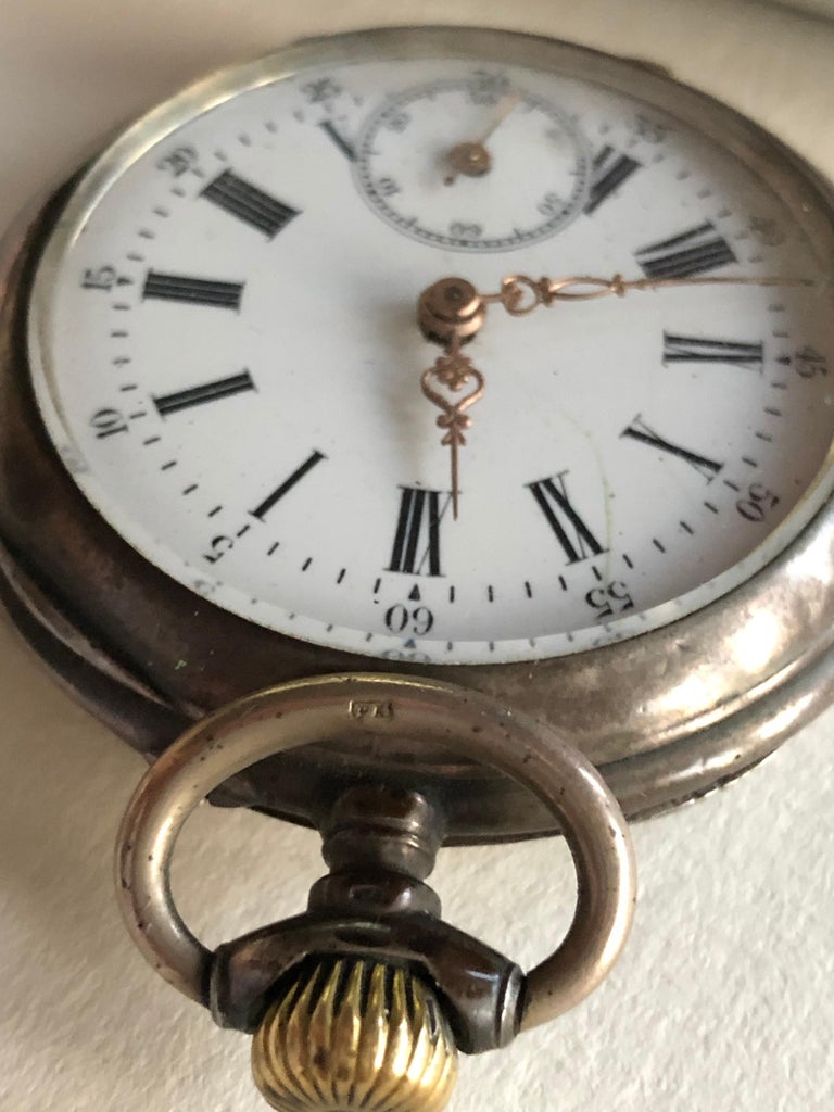 Collection of 4 Pocket Breguet Silver, Gold Watches, Enamel Pearls ...