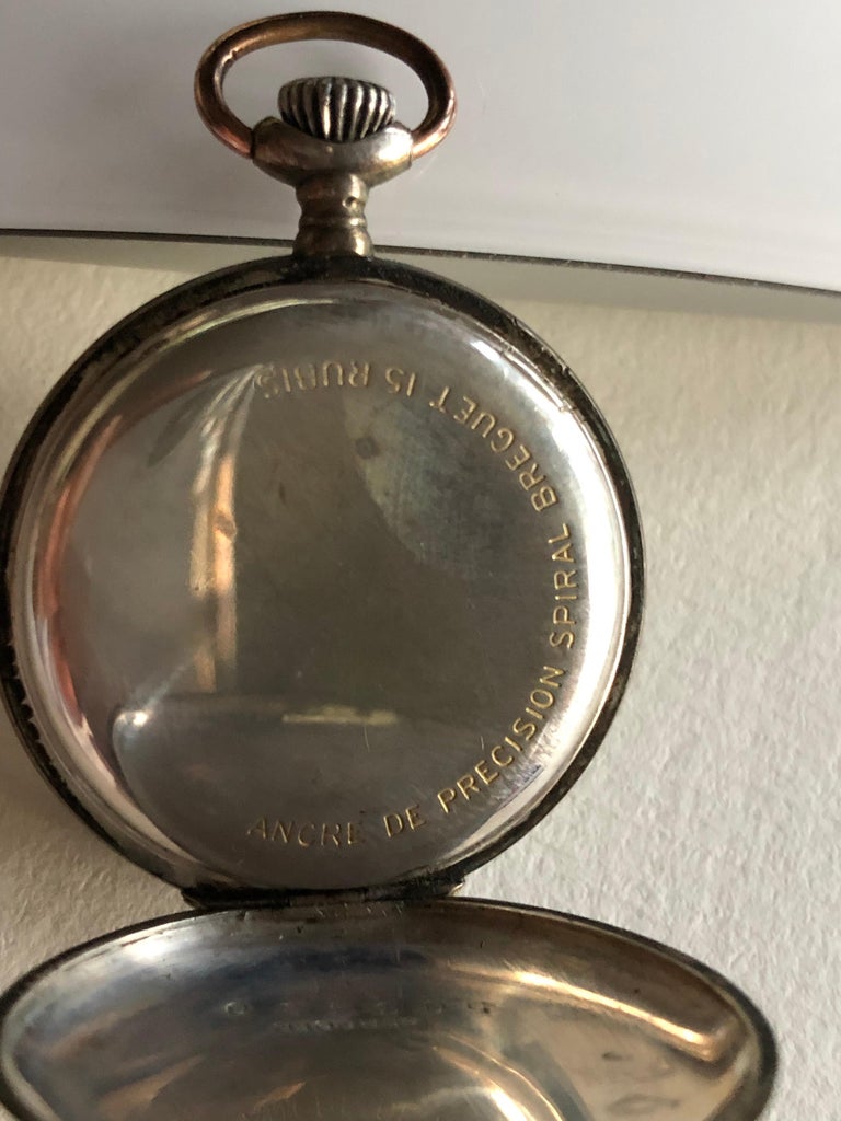 Collection of 4 Pocket Breguet Silver, Gold Watches, Enamel Pearls ...