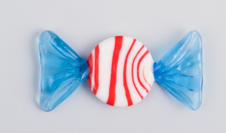 A collection of eleven pieces. Murano art glass, colorful, striped ...