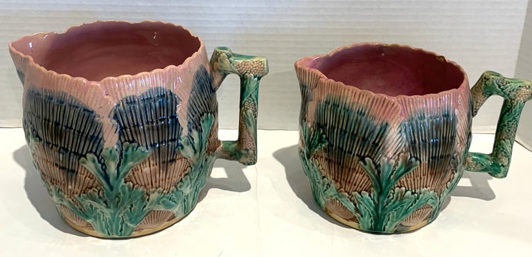 Collection of Six Etruscan Majolica Shell and Seaweed Pitchers For Sale ...