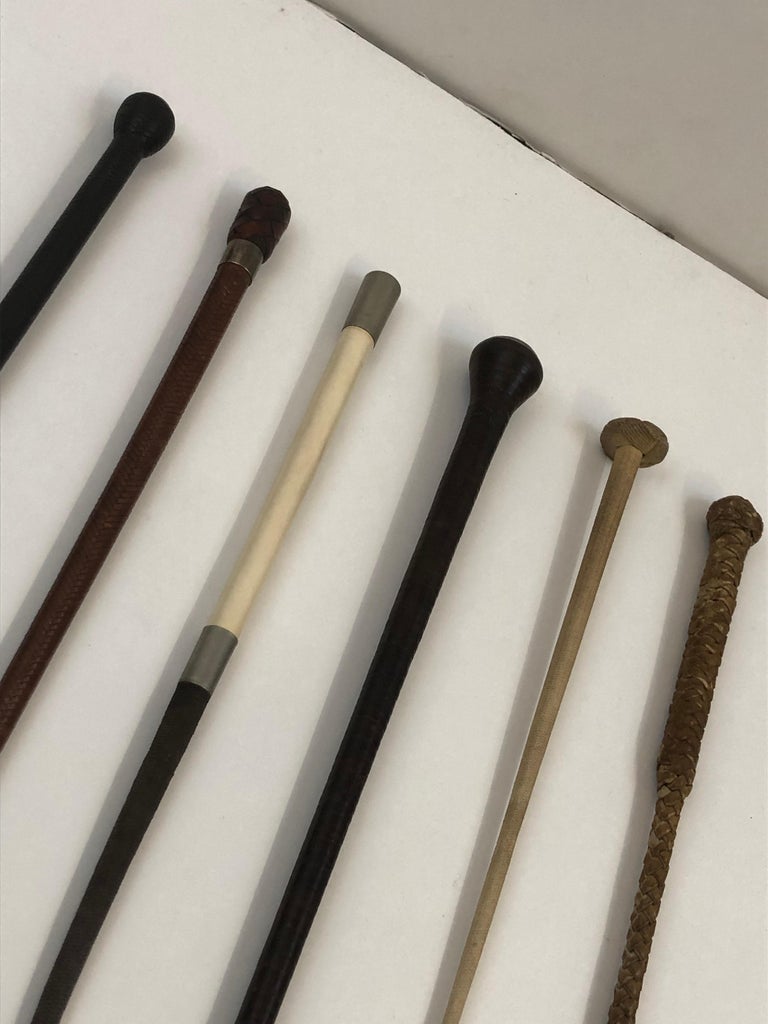 Collection of Six Rare Riding Crops and Swagger Sticks, Including ...