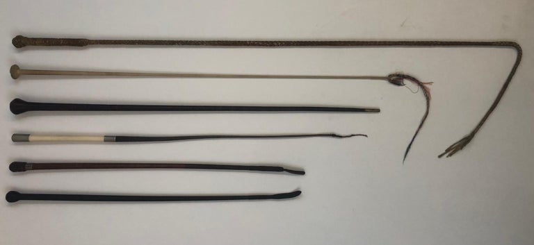 Collection of Six Rare Riding Crops and Swagger Sticks, Including ...