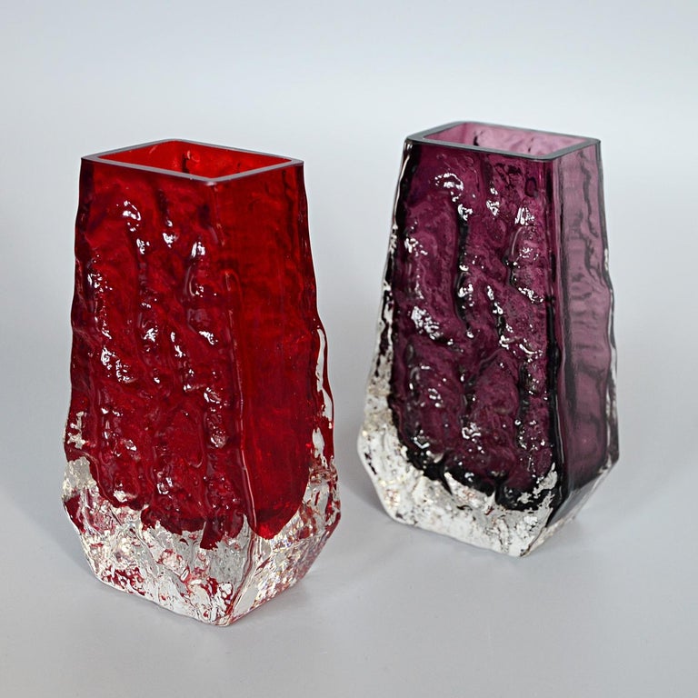 Collection of 14 Textured Glass Vases by Geoffrey Baxter for ...