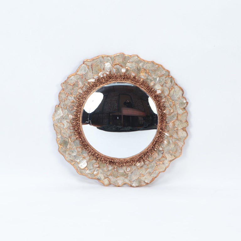 Contemporary Artist Made Gilt Resin and Mica Mirror at 1stDibs