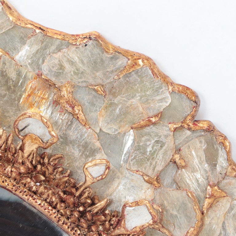 Contemporary Artist Made Gilt Resin and Mica Mirror at 1stDibs