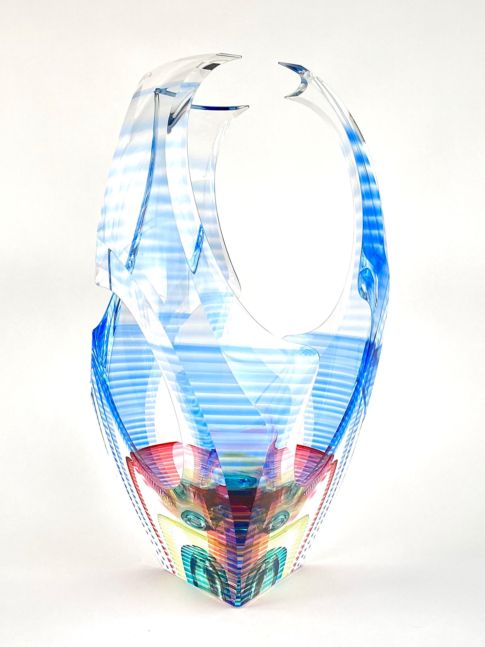 Contemporary Glass “Vortex Sculptural Vase by, Kit Karbler and Michael ...