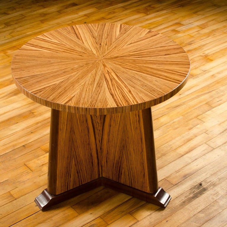 Contemporary Round Zebra Wood Table in the Art Deco Style For Sale at ...