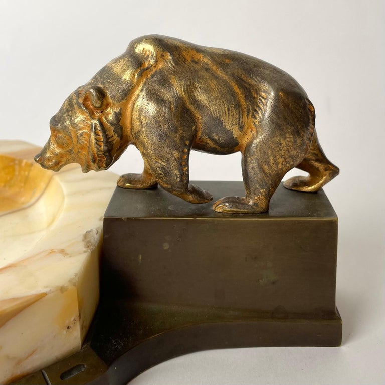 Cool Dish in Marble and Bronze, Art Deco, 1920s For Sale at 1stDibs
