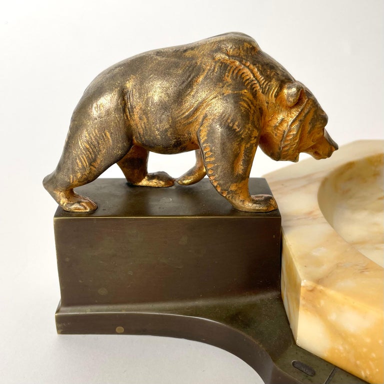 Cool Dish in Marble and Bronze, Art Deco, 1920s For Sale at 1stDibs