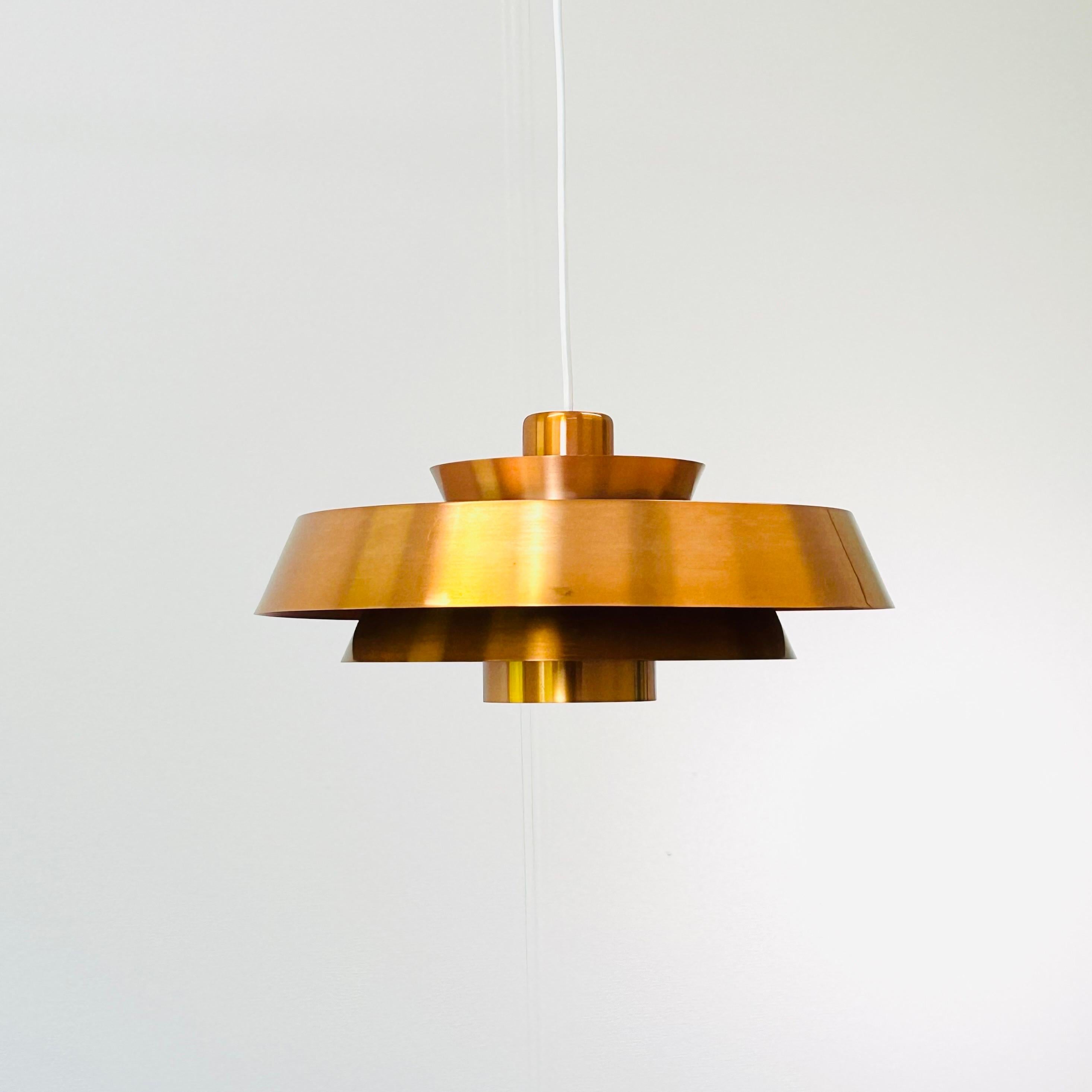 Copper Nova Pendant Light by Jo Hammerborg for Fog and Morup, 1960s, Denmark For Sale at 1stDibs