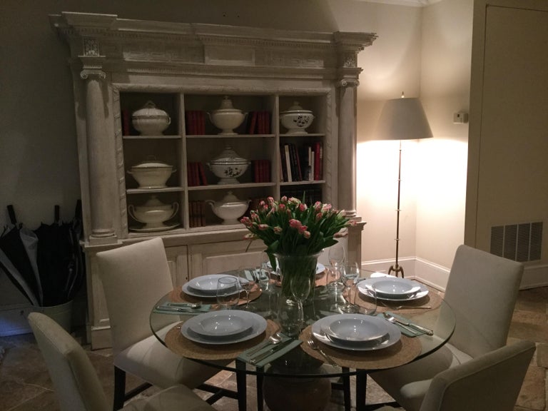 A cream painted wooden neoclassical bookcase in two sections at 1stDibs ...