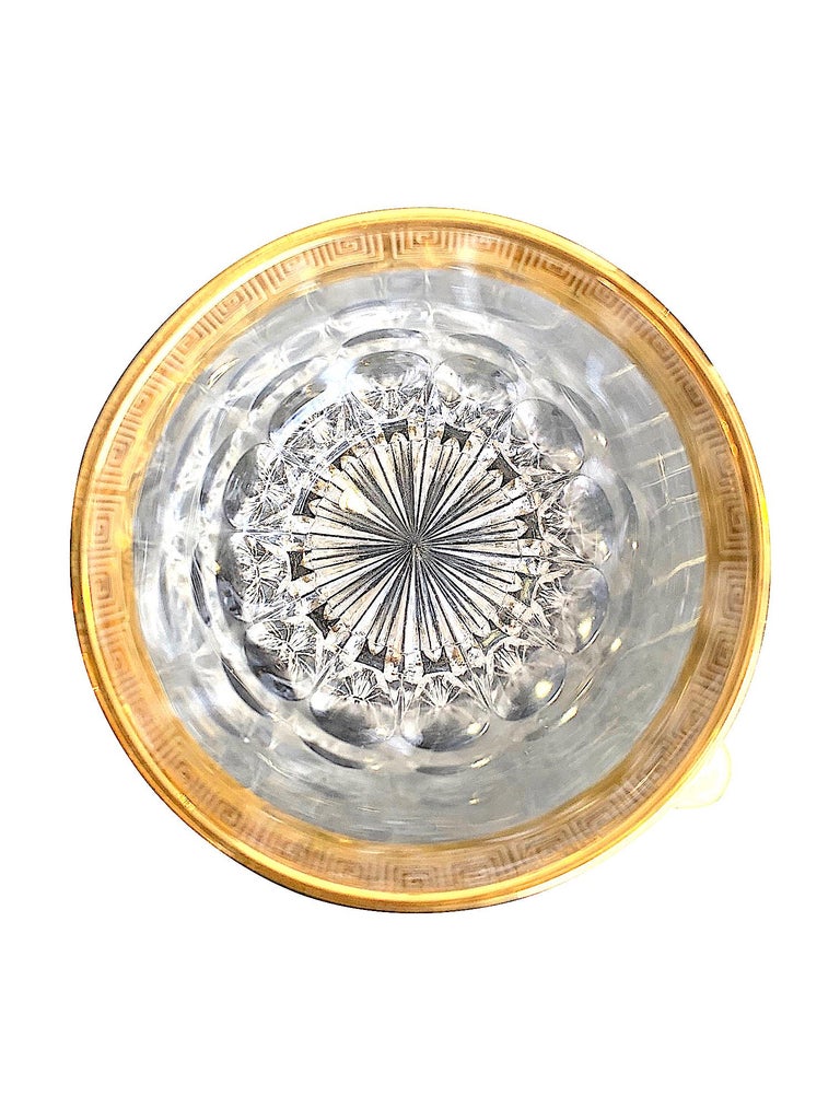 Crystal and Gilt Cocktail Set with Shaker and Six Matching Gilt Edged ...