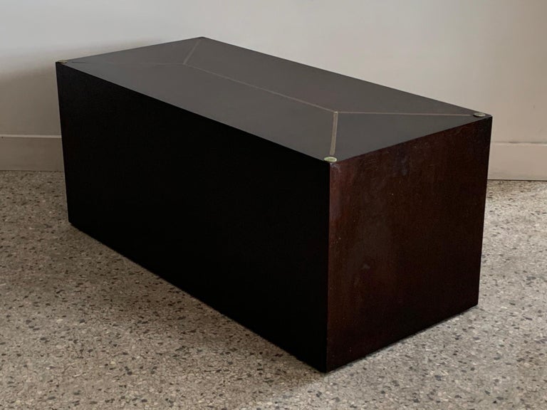 Custom Cube Table By Dunbar With Brass Inlay For Sale At 1stdibs