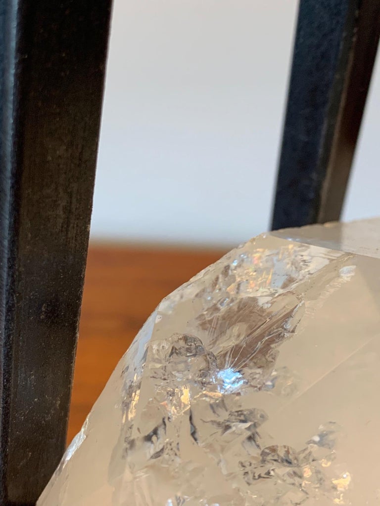 Custom Steel and Rock Crystal Table Lamp For Sale at 1stDibs