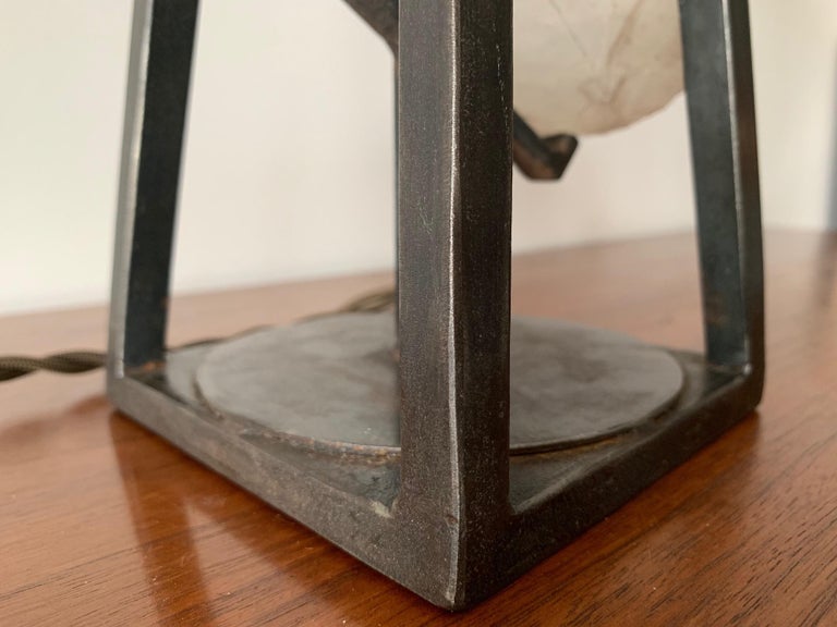 Custom Steel and Rock Crystal Table Lamp For Sale at 1stDibs