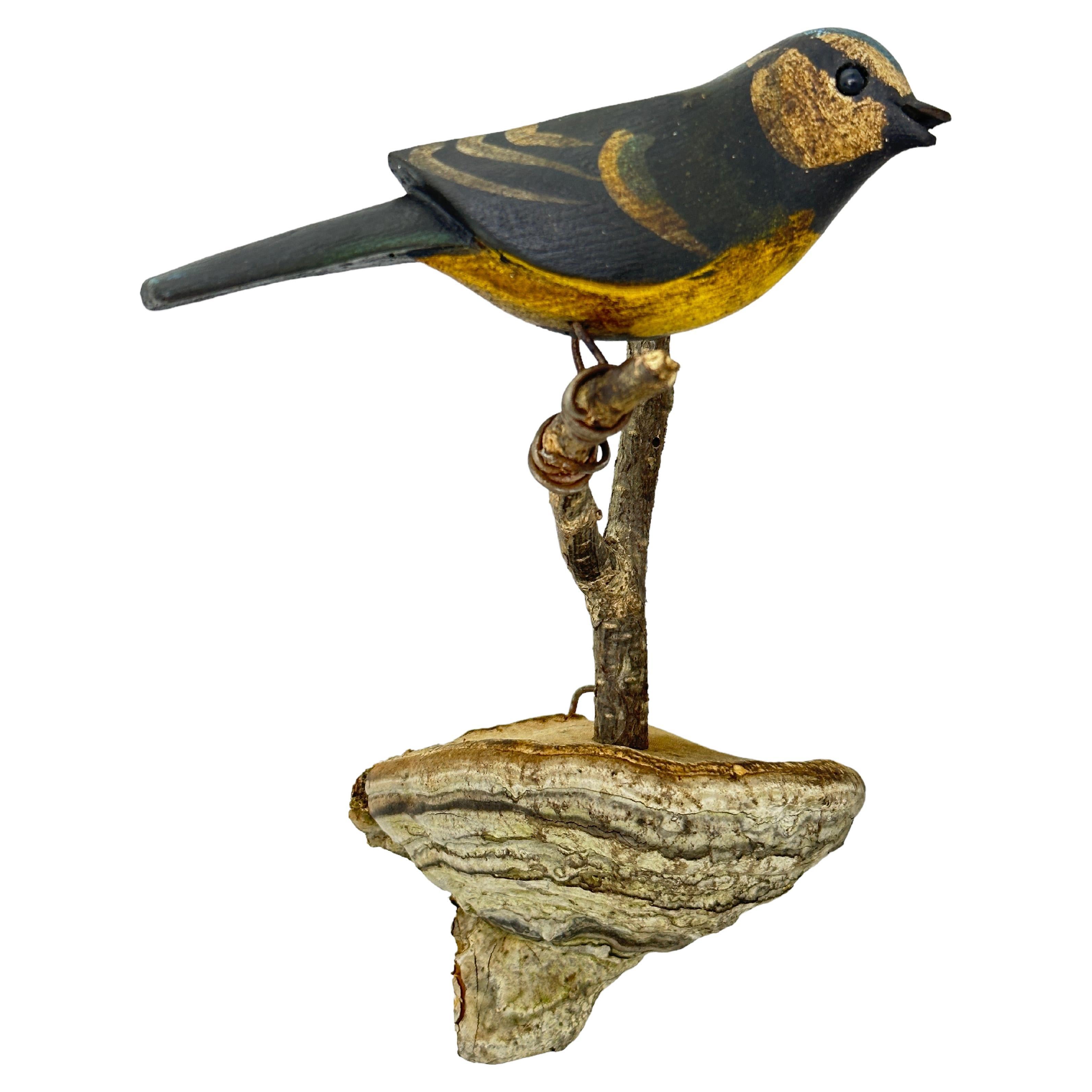 Cute Vichtauer Hand Carved Wood Bird, Black Forest Folk Art, Austria ...